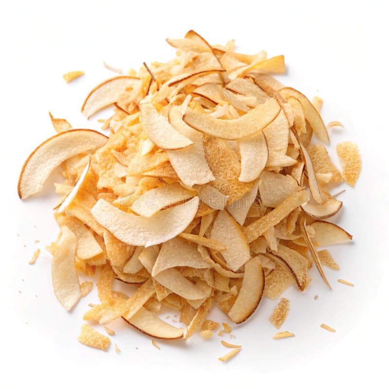 Coconut Shredded Chip with Nut on White Background Stock Illustration ...