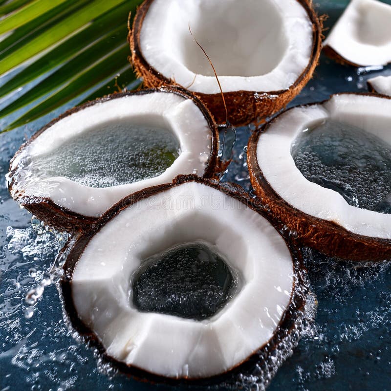 Coconut Slices, AI Generated Stock Illustration - Illustration of fruit ...