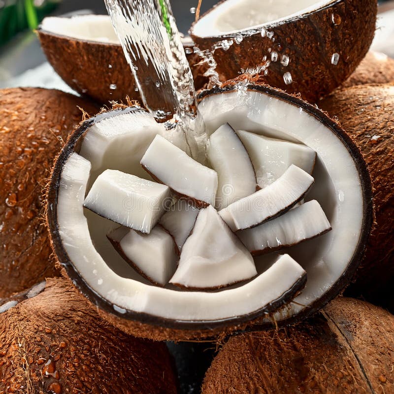 Coconut Slices, AI Generated Stock Illustration - Illustration of ...