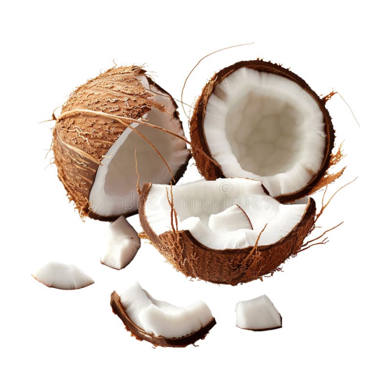 Coconut Slices on Transparent Background - Ai Generated Stock ...