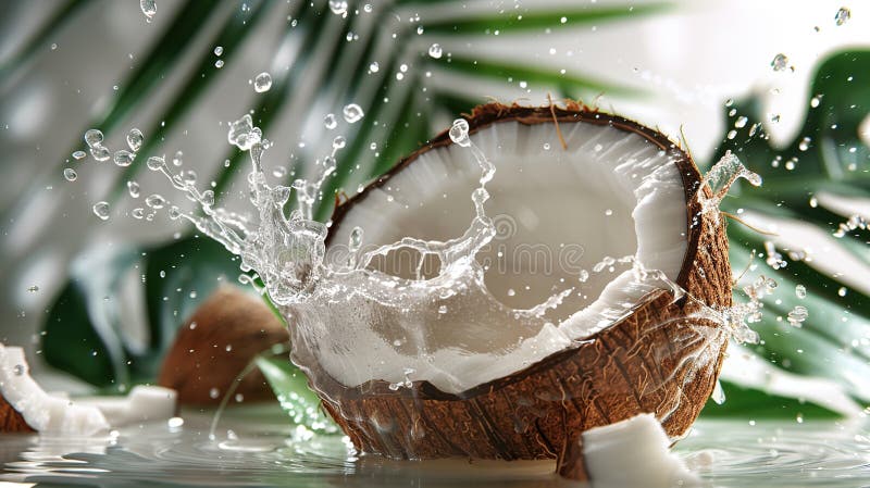 Coconut Splash: Tropical Delight Stock Illustration - Illustration of ...