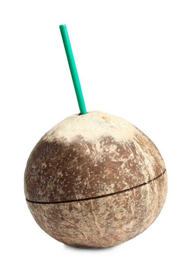 Coconut with straw stock image. Image of object, food - 22789883