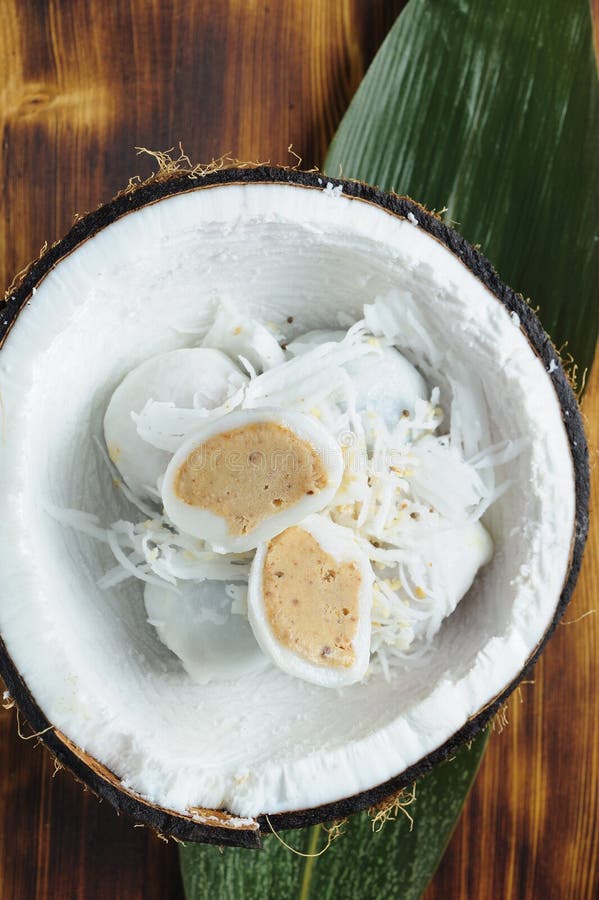 Coconut Sweets and Fresh Coconut Stock Photo - Image of confection ...