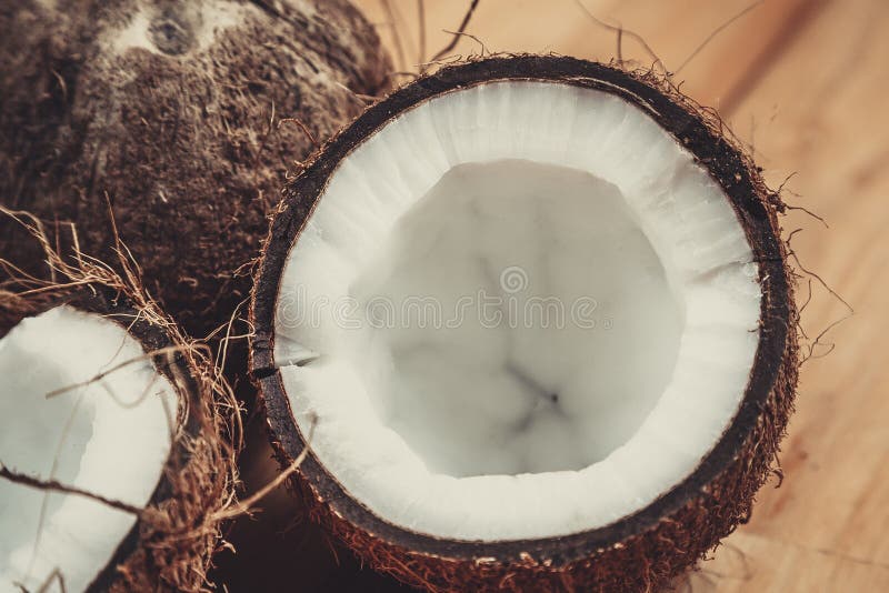 Coconut on table stock image. Image of nature, fruit - 38310421