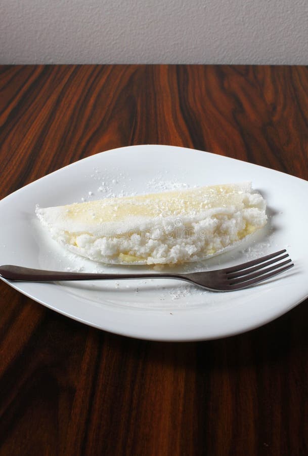 Coconut Tapioca with Condensed Milk. Brazilian Dessert Stock Photo ...