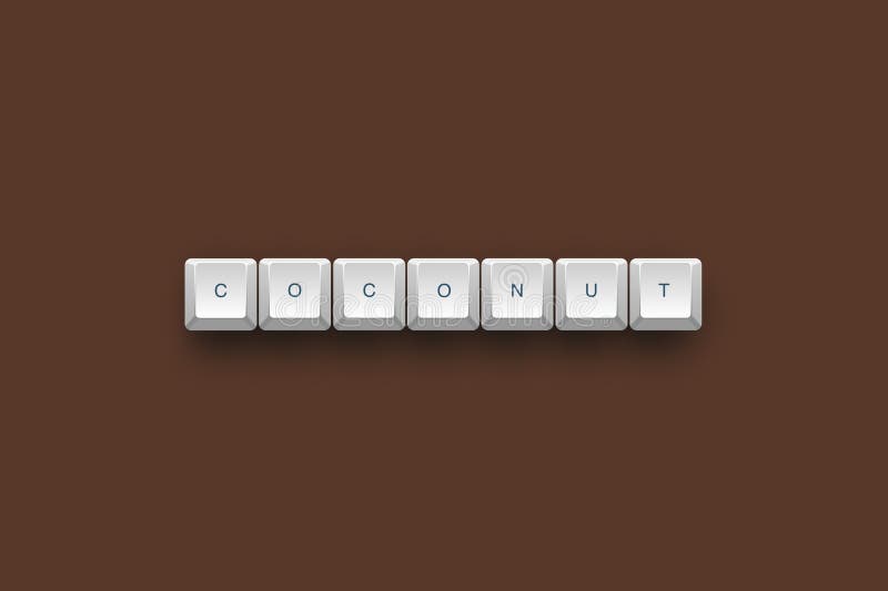 Coconut Text on a 3d Keyboard Button with Shadow Concept Series Stock ...