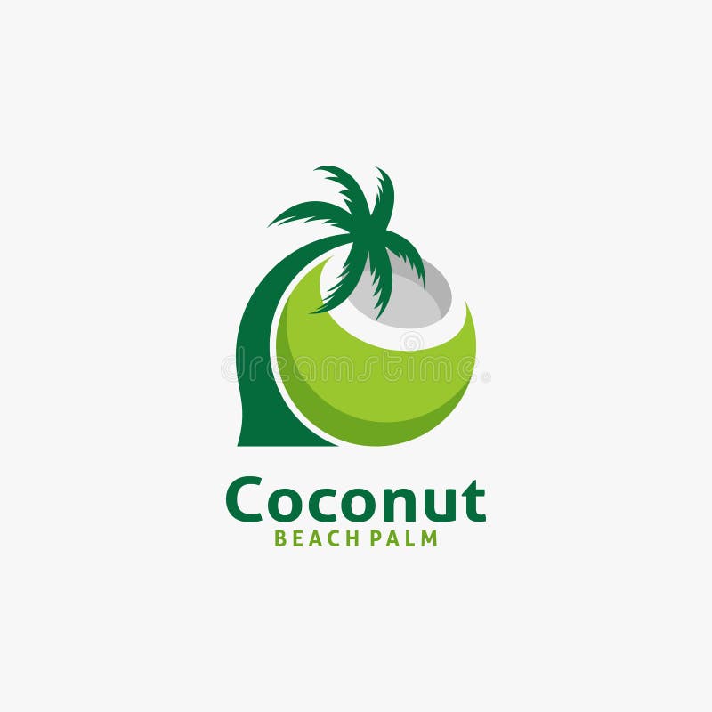 Coconut and Tree Logo Design Stock Vector - Illustration of summer ...
