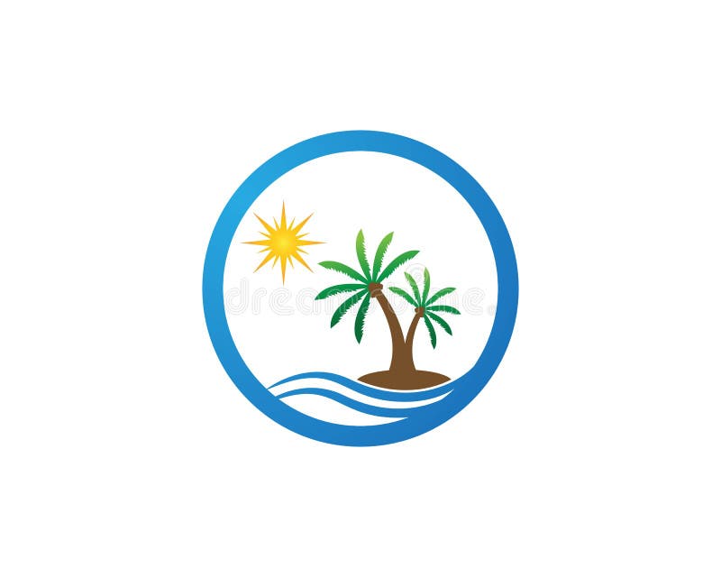 Coconut Tree Logo Vector Illustration Stock Vector - Illustration of ...