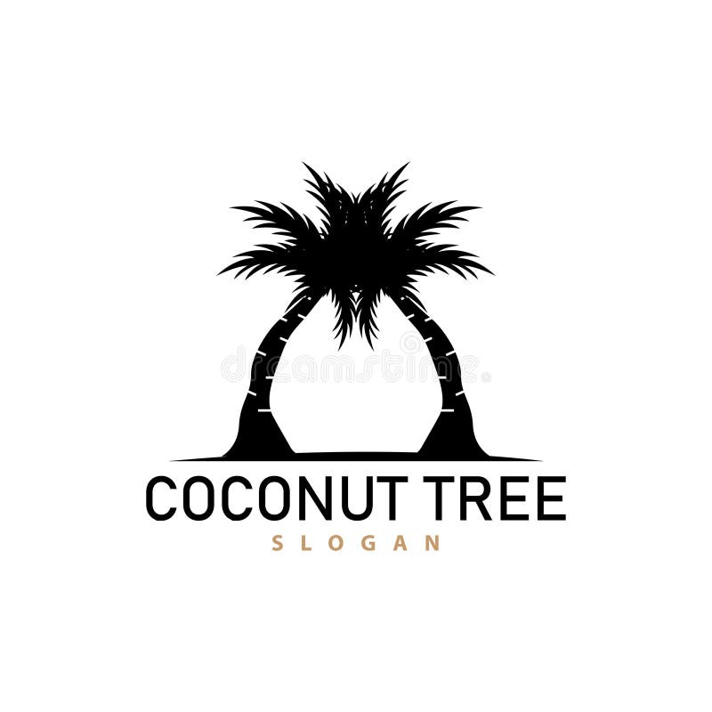 Coconut Tree Logo, Palm Tree Plant Vector, Simple Icon Silhouette ...