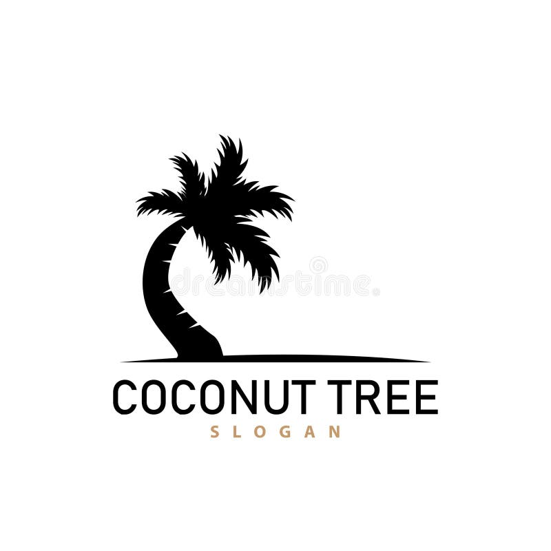 Coconut Tree Logo, Palm Tree Plant Vector, Simple Icon Silhouette ...