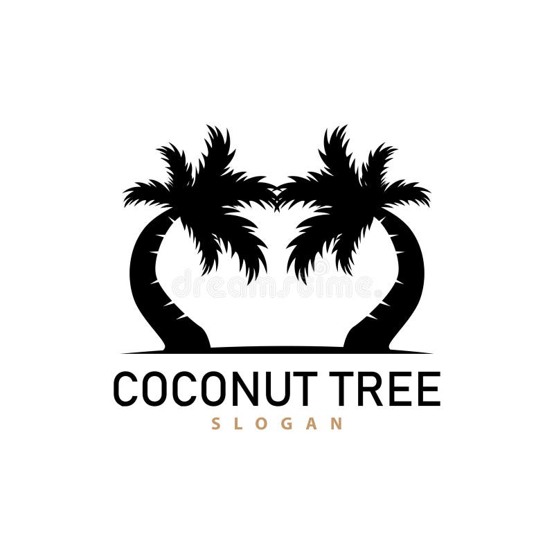 Coconut Tree Logo, Palm Tree Plant Vector, Simple Icon Silhouette ...