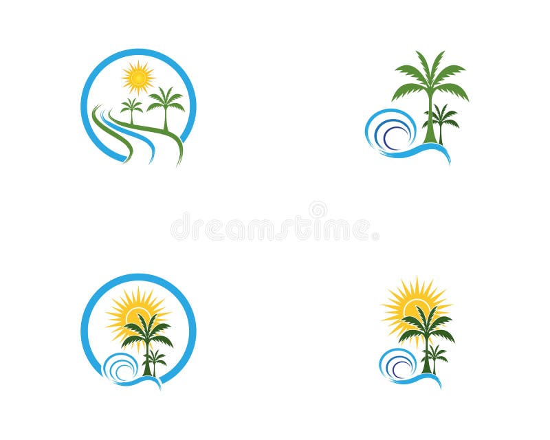 Coconut tree logo vector stock vector. Illustration of summer - 128548395