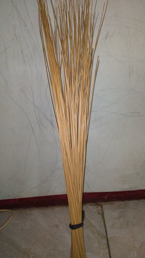 Coconut Tree Stick Broom and Gray Wall Stock Photo - Image of wall ...