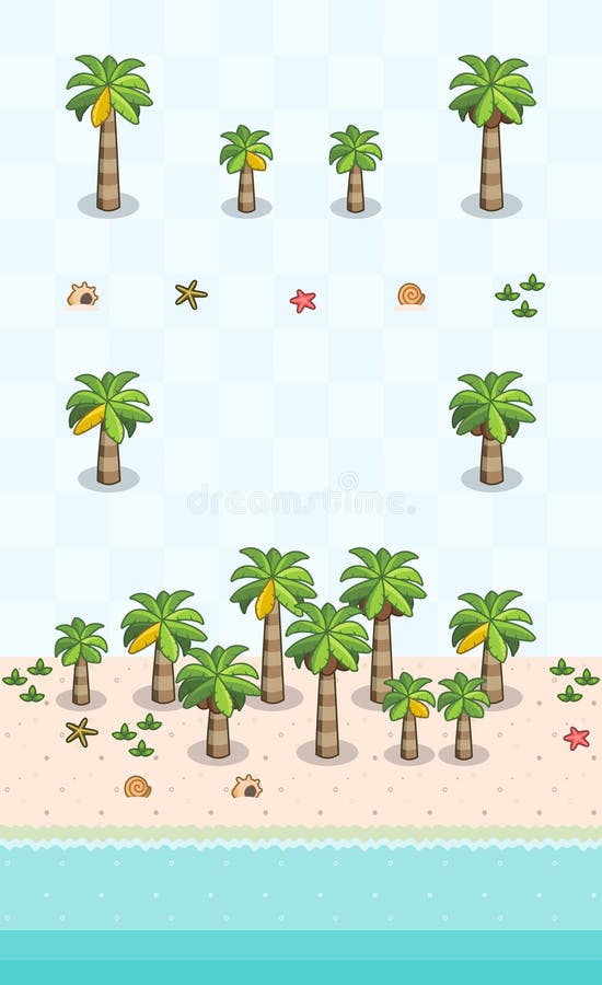 Coastal Plants Set Coconut Beach Stock Vector - Illustration of coconut ...