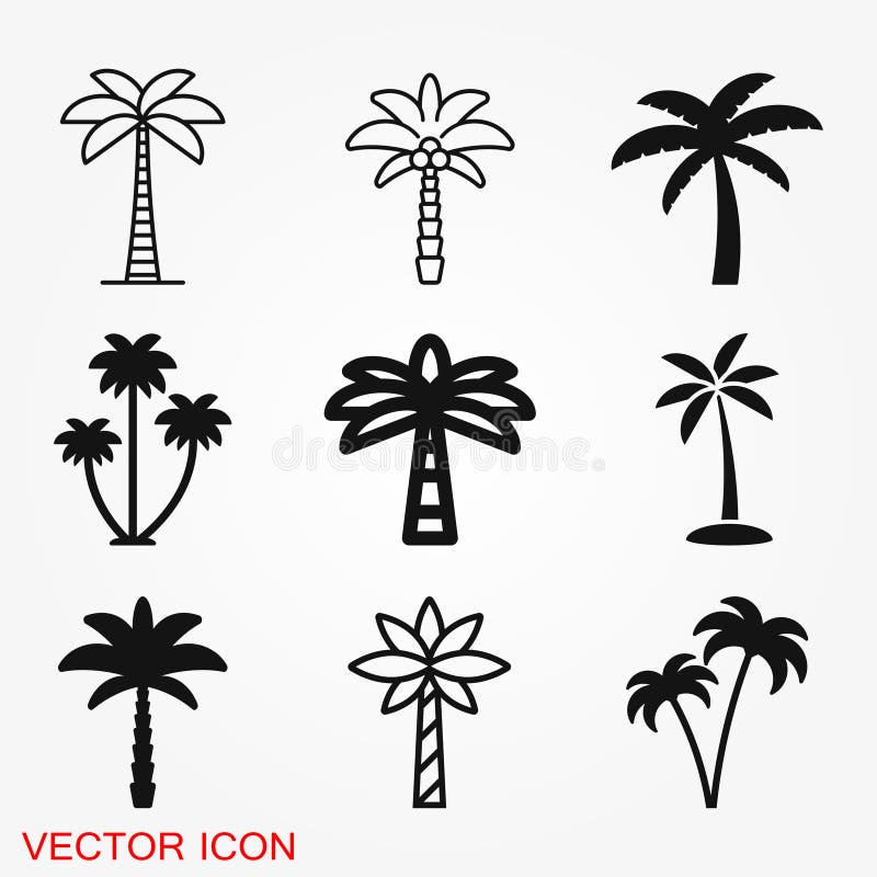 Coconut Trees Icon Vector Sign Symbol for Design Stock Vector ...