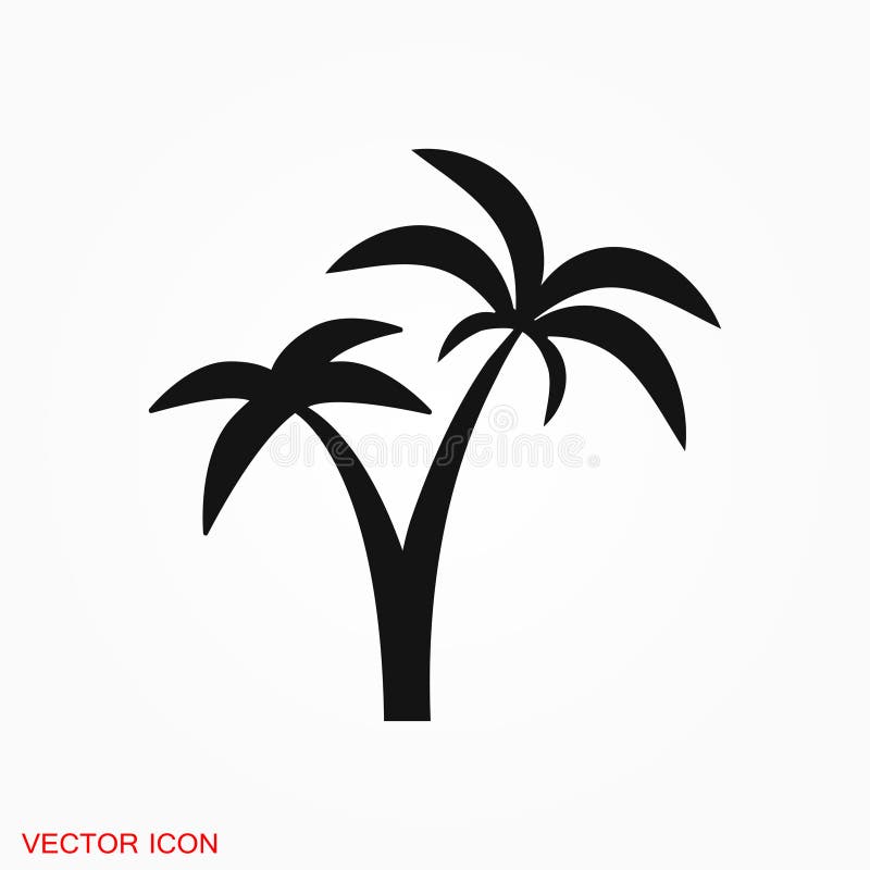 Coconut Trees Icon Vector Sign Symbol for Design Stock Illustration ...