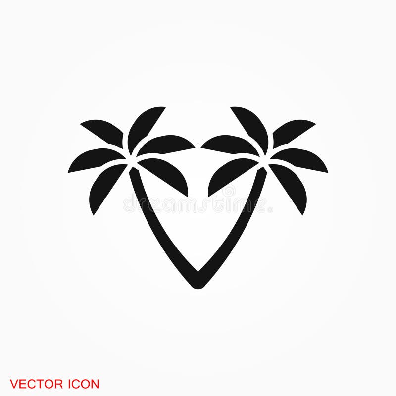 Coconut Trees Icon Vector Sign Symbol for Design Stock Vector ...