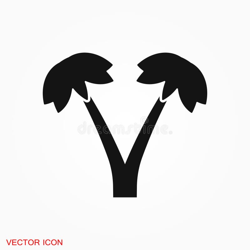Coconut Trees Icon Vector Sign Symbol for Design Stock Vector ...