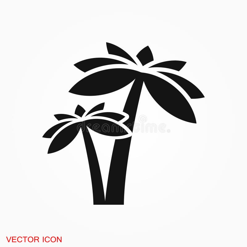 Coconut Trees Icon Vector Sign Symbol for Design Stock Vector ...