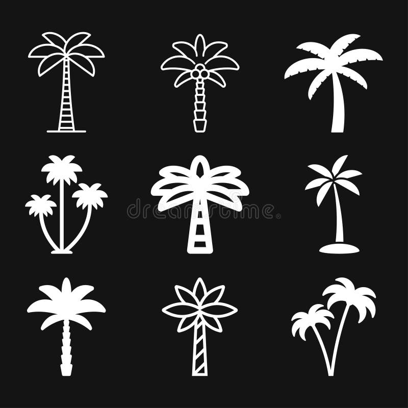 Coconut Trees Icon Vector Sign Symbol for Design Stock Illustration ...