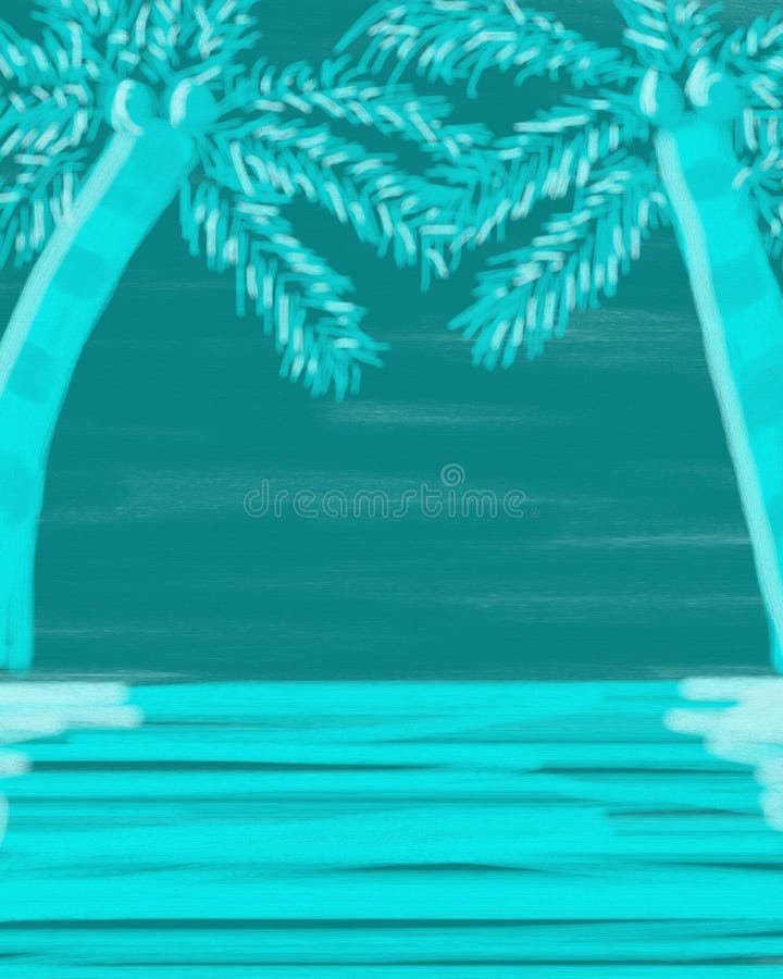 Coconut Trees Painting Abstract Artwork Stock Illustration ...