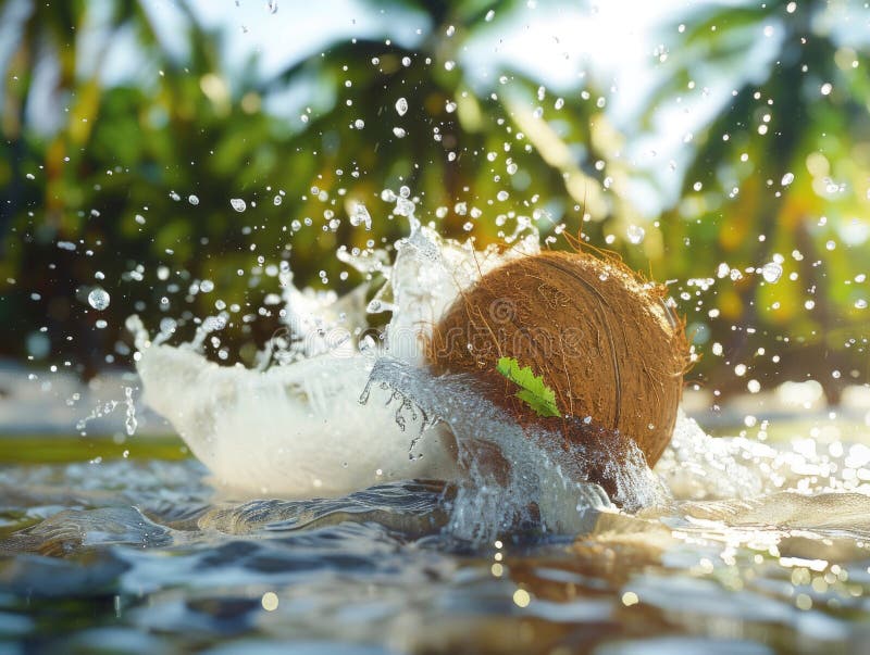 Coconut underwater stock photo. Image of fruit, tropical - 374895238
