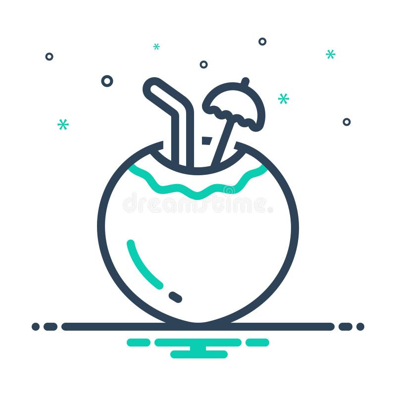 Mix Icon for Coconut Water, Coconut Water and Liquid Stock Illustration ...