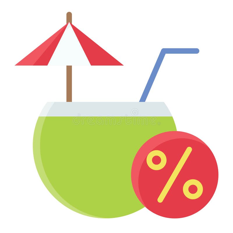 Coconut Water Icon, Summer Sale Related Vector Stock Vector ...