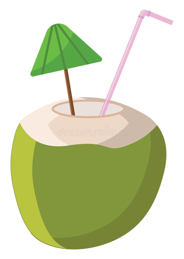 Coconut water, icon stock vector. Illustration of summer - 261373158