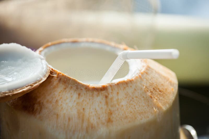 Coconut Water is Placed on the Table and Refreshment Stock Image ...