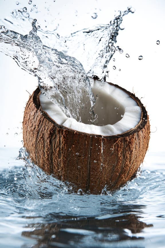 Coconut in water stock photo. Image of island, liquid - 374962726