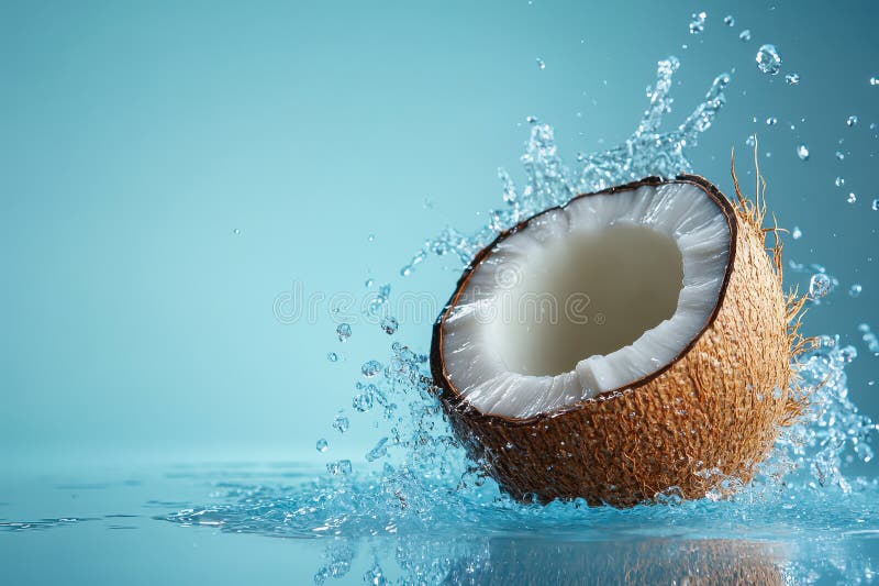 Coconut Water Splash on Soft Gradient Background Stock Image - Image of ...