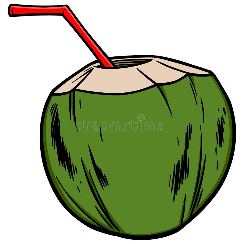 Coconut Drink Cartoon