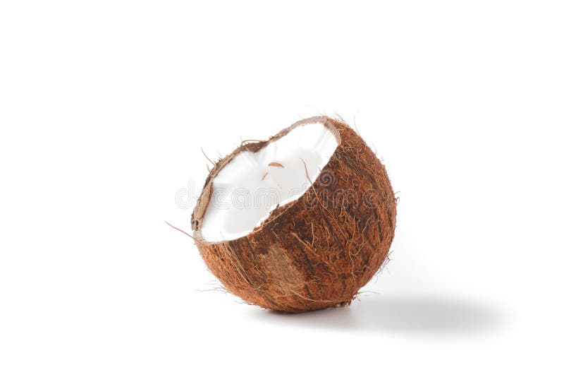 Coconut on White Background Stock Photo - Image of cracked, brown: 38997676