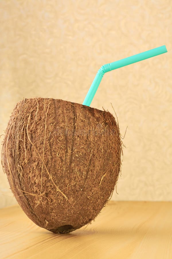 Coconut on the Wooden Table Stock Photo - Image of fruit, tasty: 53922186