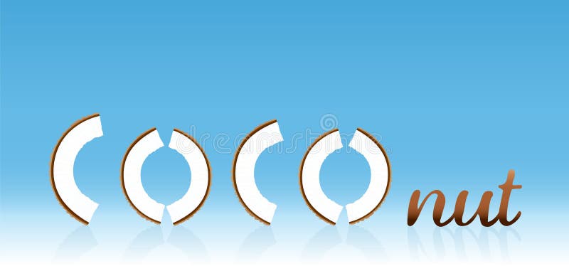 Coconut Word Logo Letters stock vector. Illustration of letters - 80143005