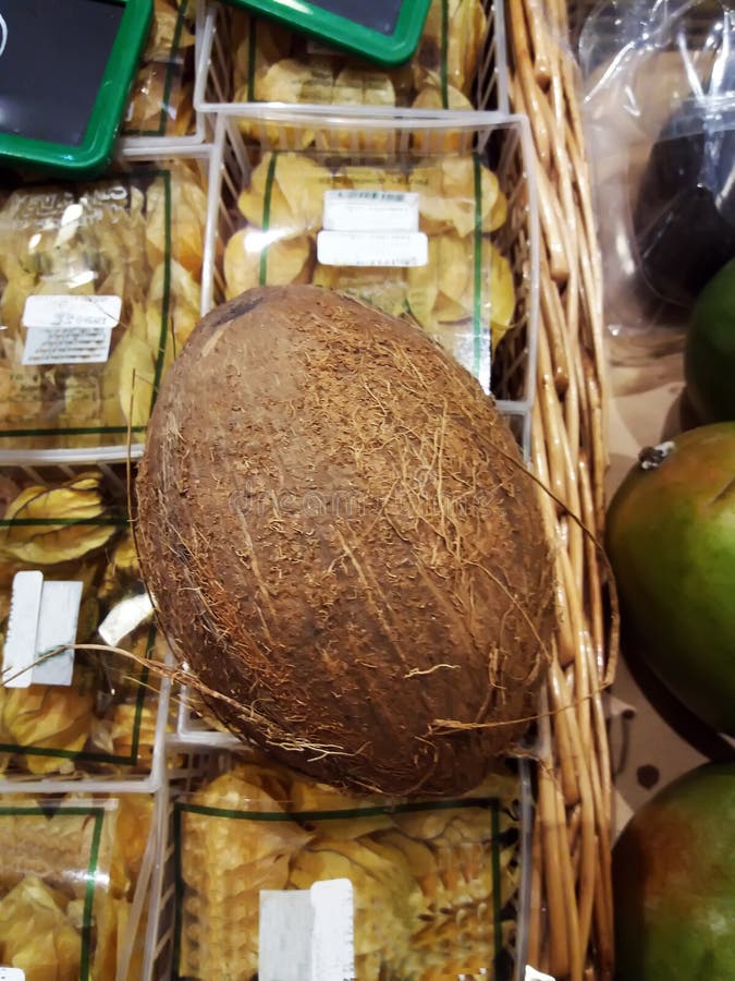 Coconuts at Grocery Store or Market Stock Photo - Image of fresh ...