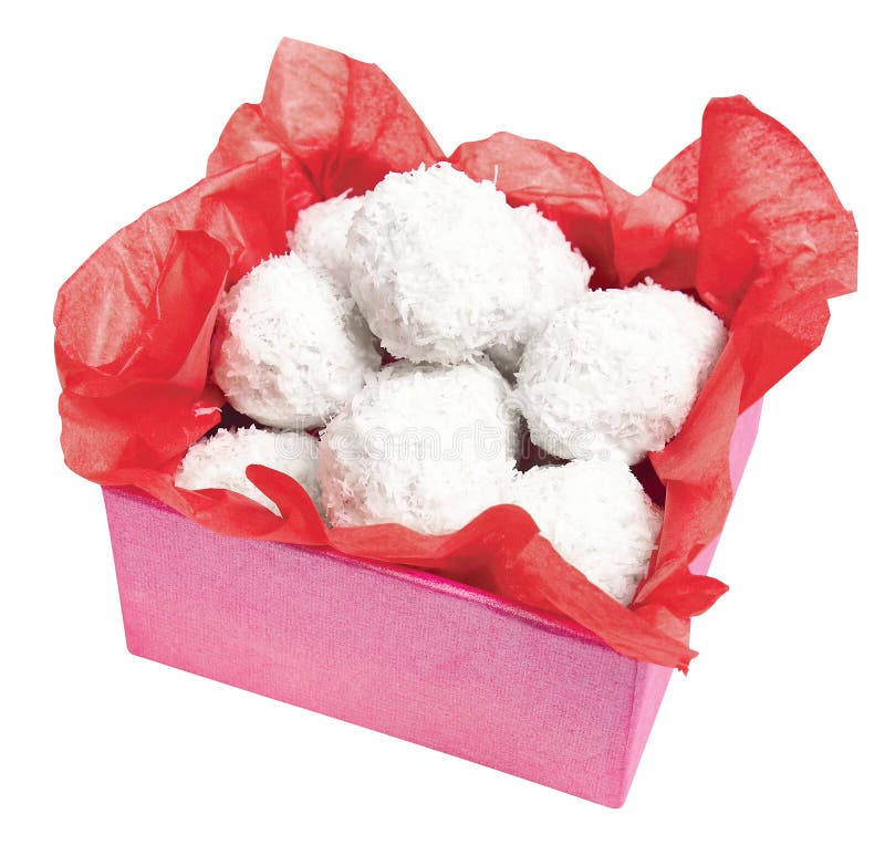 Pink Lamington Snowballs stock image. Image of fresh - 38984539