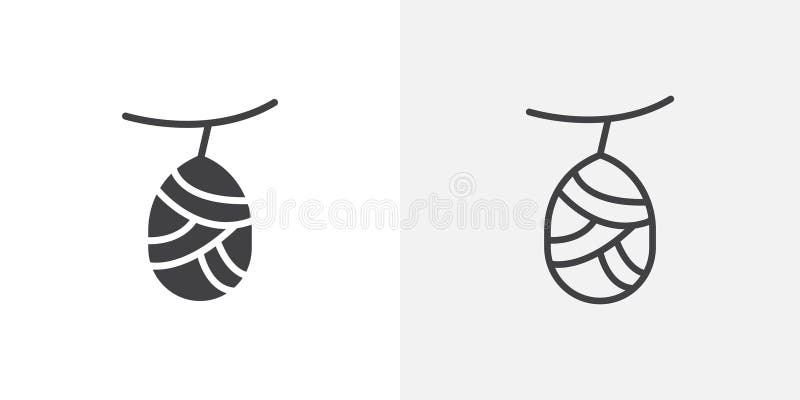 Cocoon Line Icon Isolated on White Background Stock Vector ...