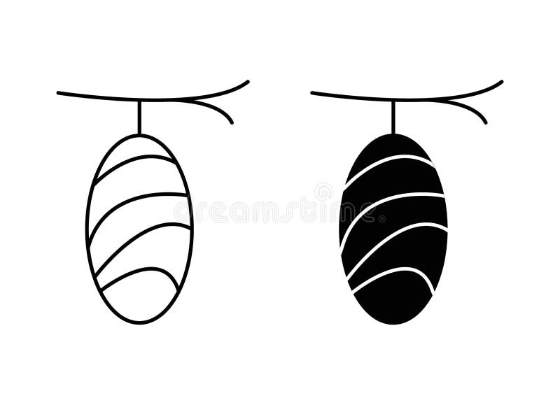 Cocoon Outline Icon Collection or Set. Cocoon Thin Vector Line Art ...