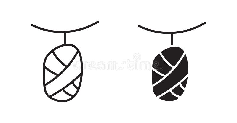 Cocoon Thin Line Vector Icon Set Stock Vector - Illustration of line ...