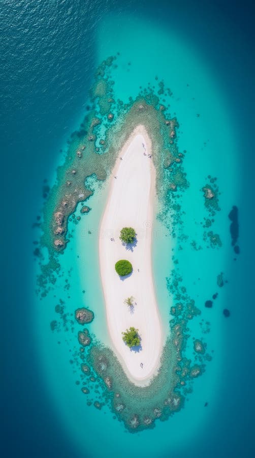 Cocos Islands, Australia â€“ a Top-Down View of a Chain of Tiny White ...