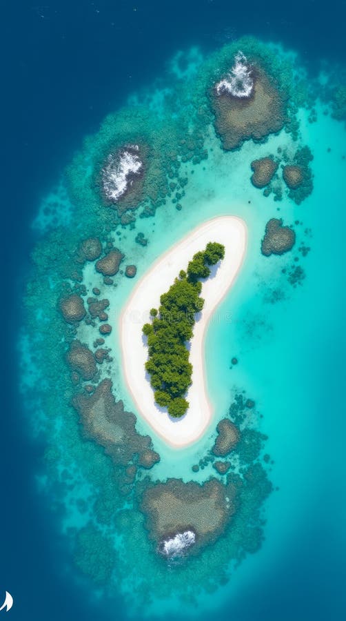 Cocos Islands, Australia â€“ a Top-Down View of a Chain of Tiny White ...