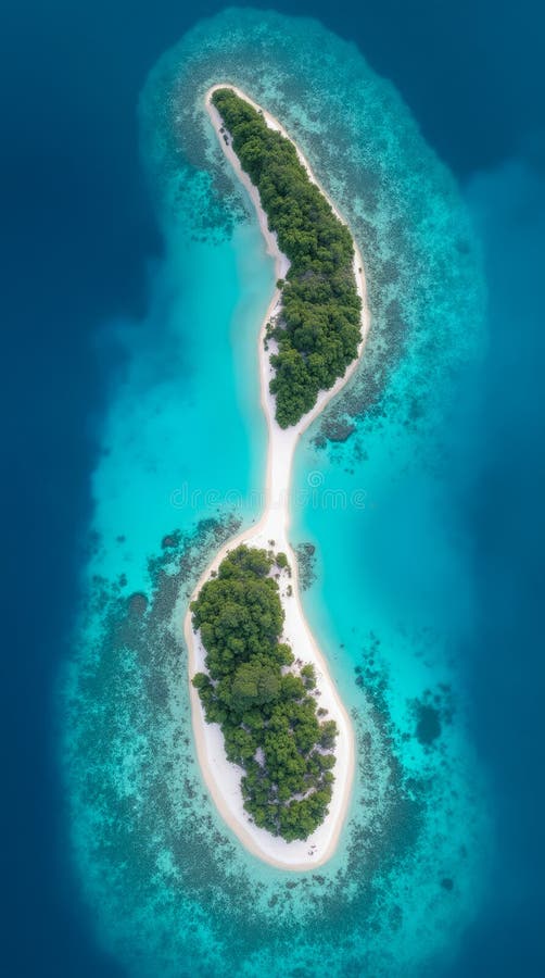 Cocos Islands, Australia â€“ a Top-Down View of a Chain of Tiny White ...