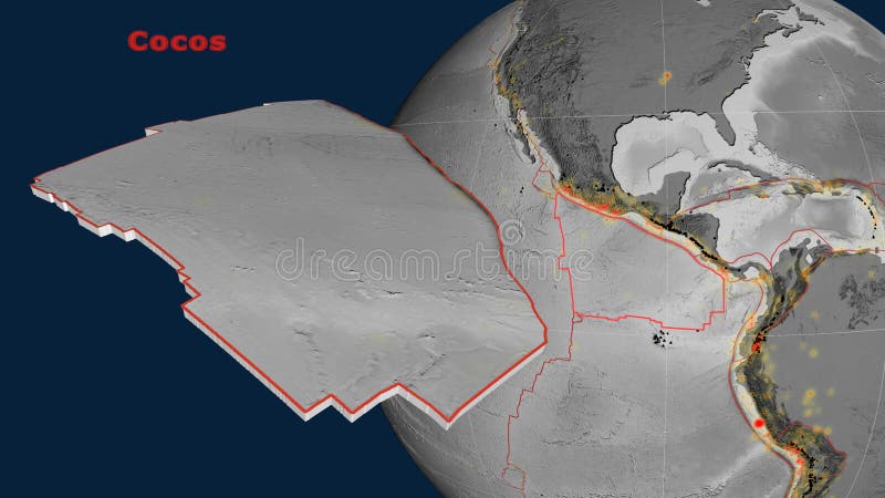 Cocos Plate Described and Presented - Grayscale Stock Illustration ...