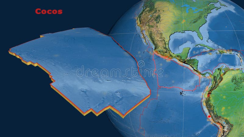 Cocos Plate Presented - Satellite Stock Illustration - Illustration of ...