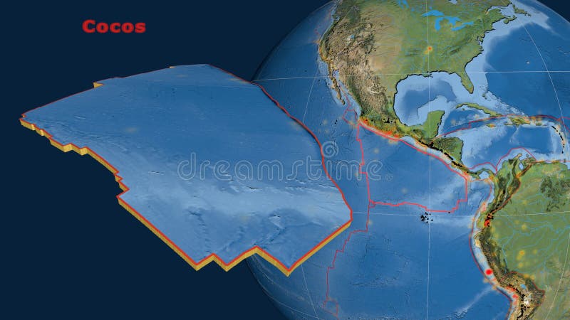 Cocos Plate Described and Presented - Satellite Stock Illustration ...