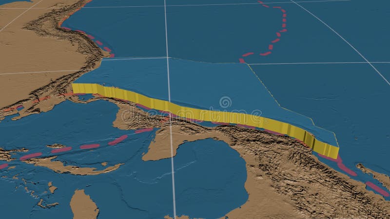 Cocos Plate Enlarged and Extruded, North Side - Grayscale Stock ...
