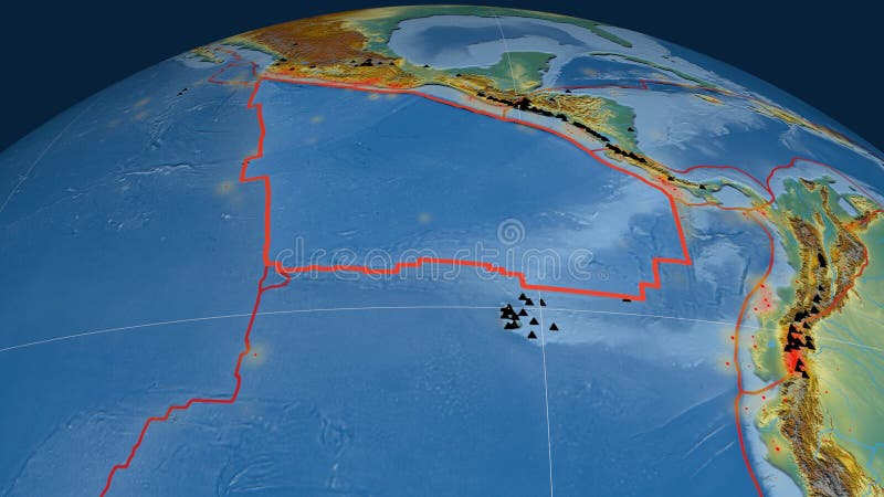 Cocos Plate Outlined - Relief Stock Illustration - Illustration of ...