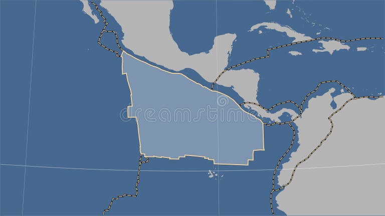 Cocos Plate - Boundaries. Contour Map Stock Illustration - Illustration ...